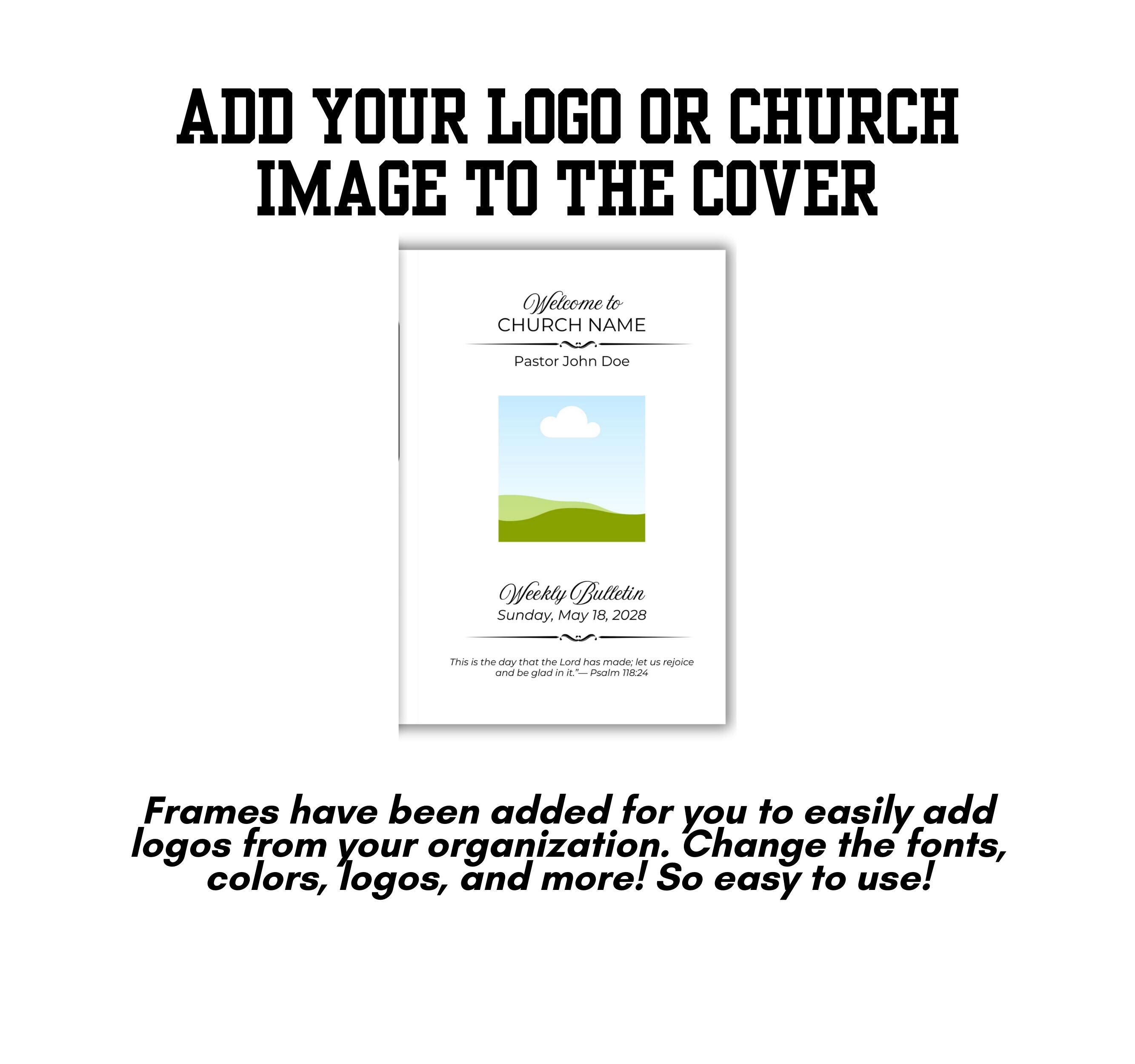 Editable Church Bulletin Template | Custom Canva Bifold Program for ...