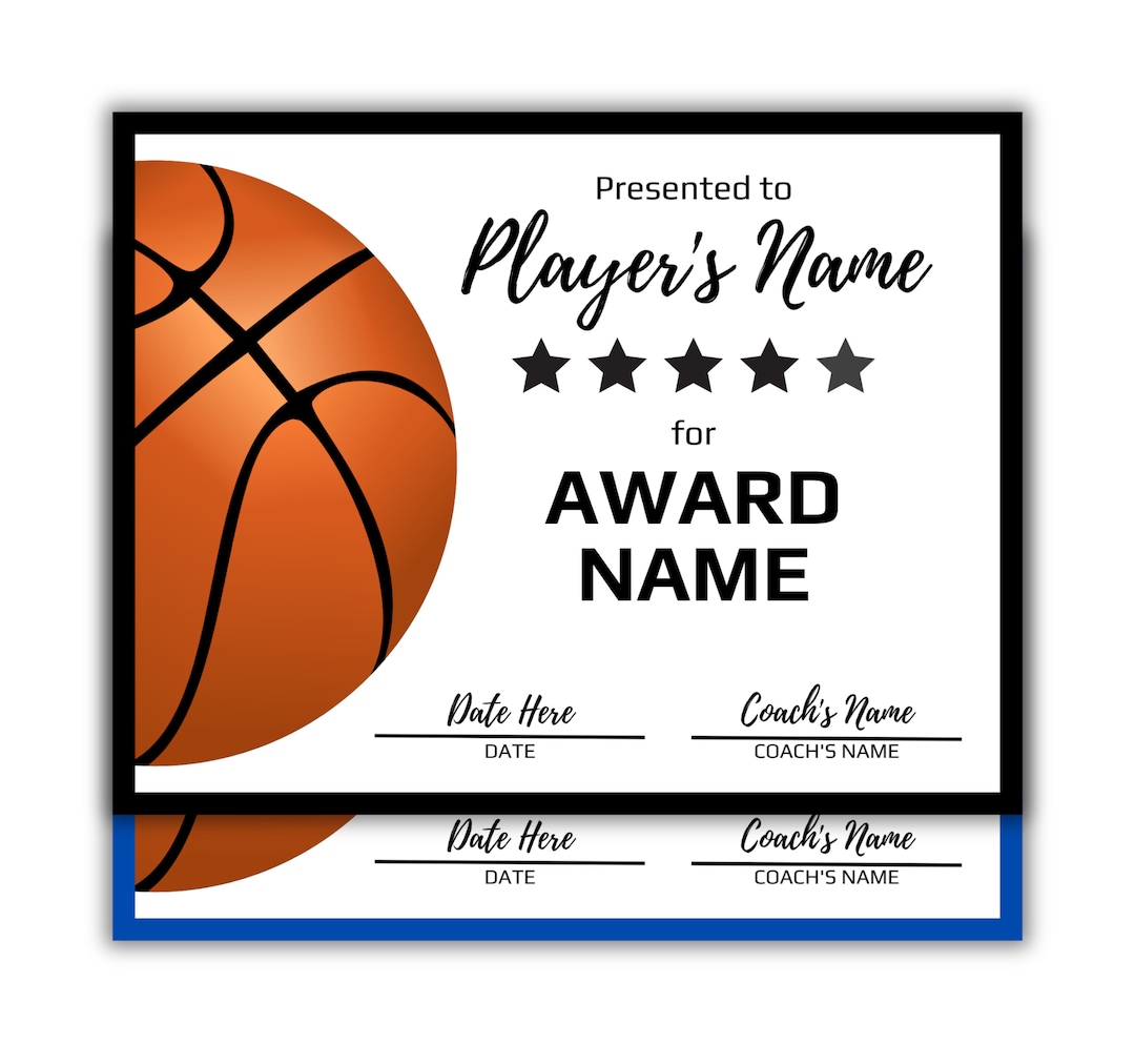 EDITABLE Basketball Award Certificates Basketball Awards End of Year ...