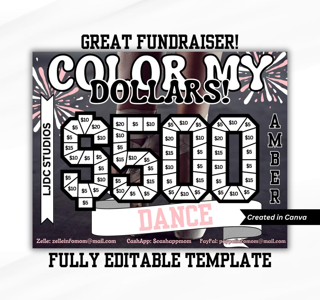 FULLY EDITABLE Color My Dollars, Ballet Shoes, Tutu, Dance Studio ...