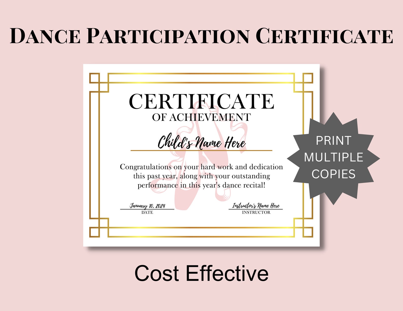 DANCE CERTIFICATES Best Overall Dancer, Top Tap Dancer, Jazz Dancer ...