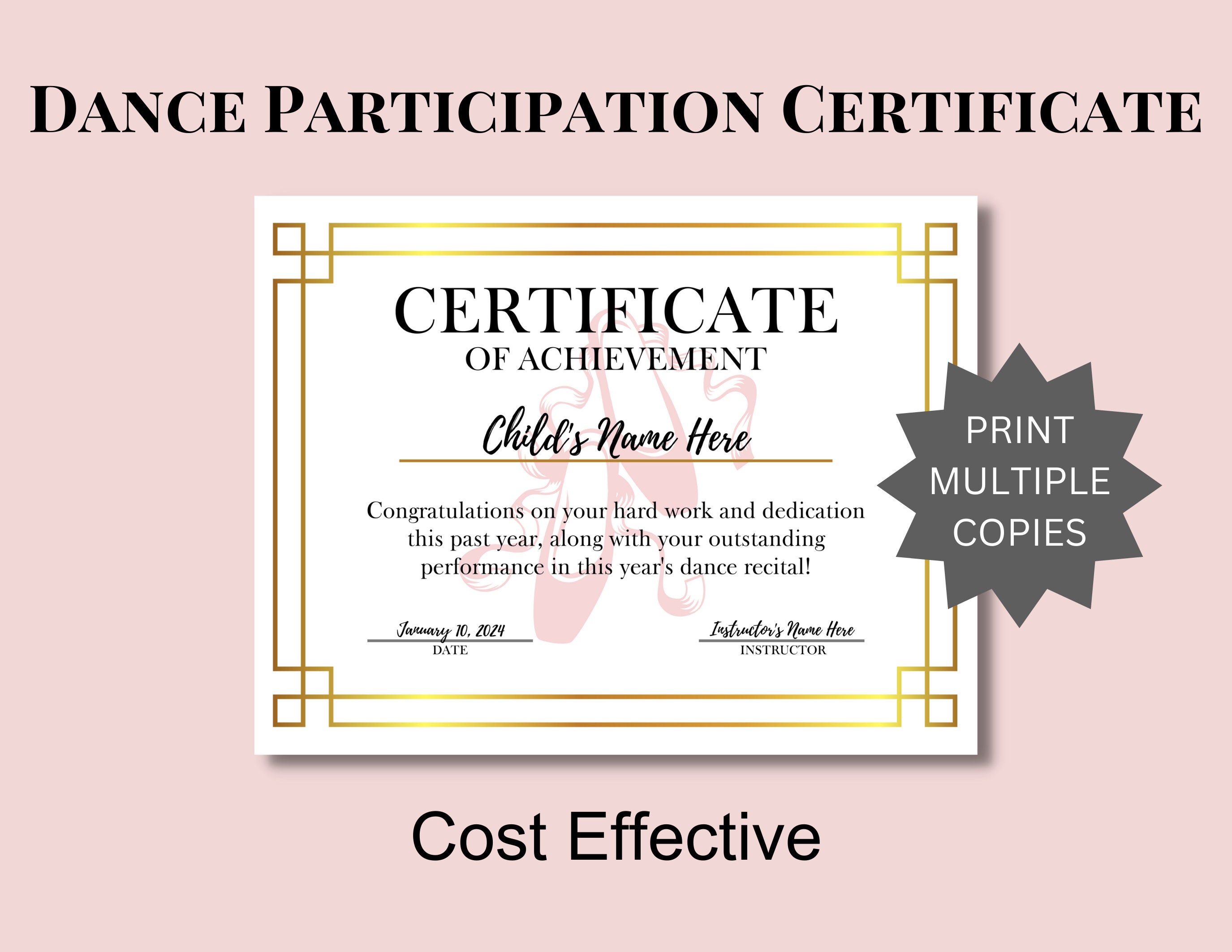 DANCE CERTIFICATES Best Overall Dancer, Top Tap Dancer, Jazz Dancer ...