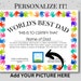 FATHER'S DAY Award Certificate Editable Father's Day Award Gift ...