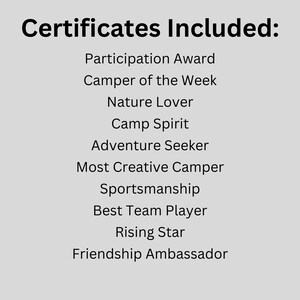 SUMMER CAMP Certificates | Personalize and Celebrate Camp Memories ...
