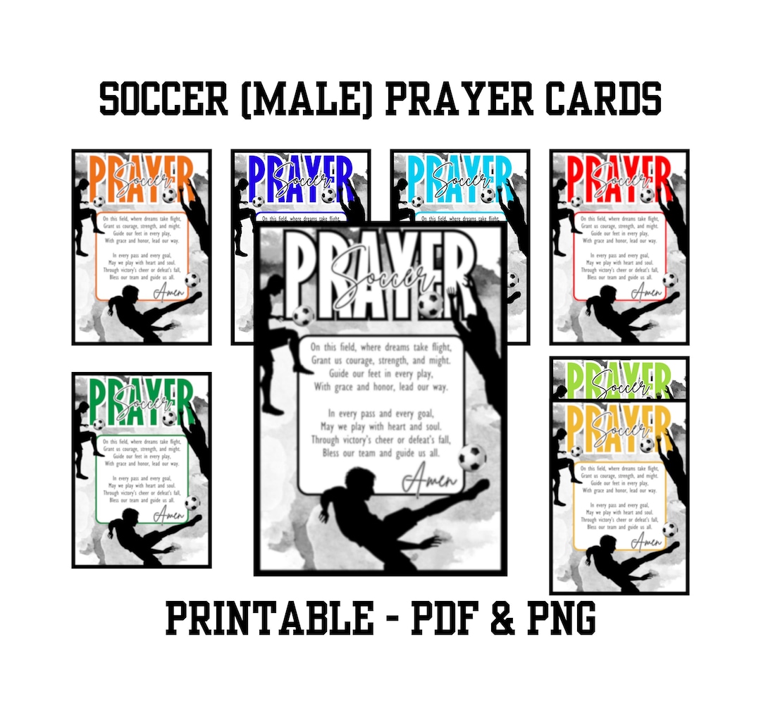 Soccer Prayer Cards & Gift Bag Tags With Inspirational Quotes and ...