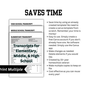 Homeschool Record Keeping Set: Editable Progress Reports, Transcripts ...