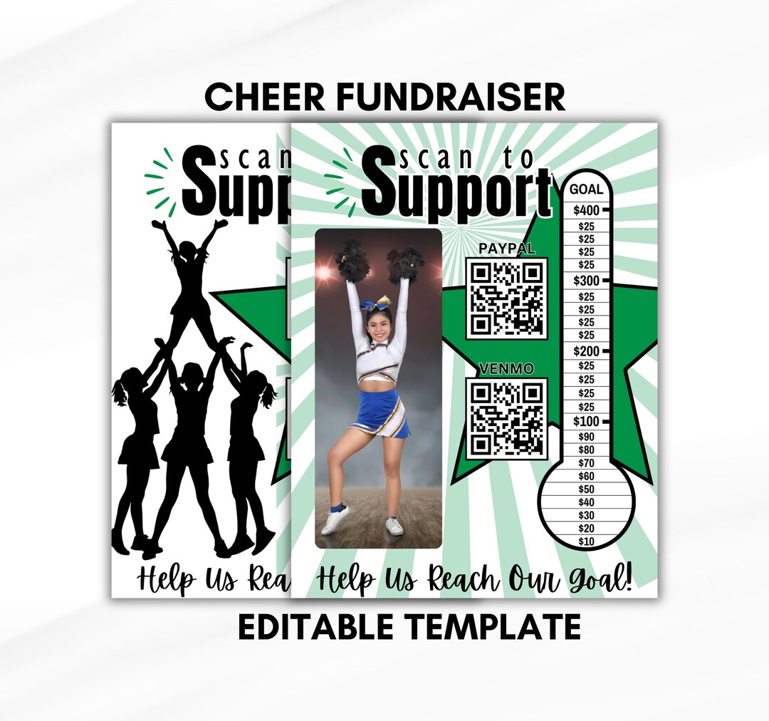 CHEER Fundraiser, Meter Fundraiser, Editable CHEER Fundraiser Game ...