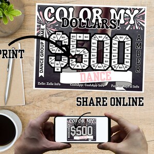 FULLY EDITABLE Color My Dollars, Ballet Shoes, Tutu, Dance Studio ...