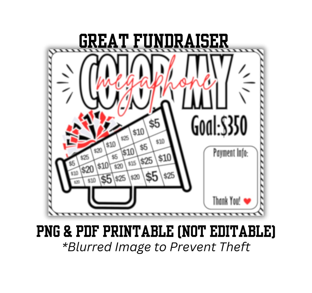 COLOR MY MEGAPHONE Cheer Fundraiser, Fill My Cheer Megaphone, Printable ...