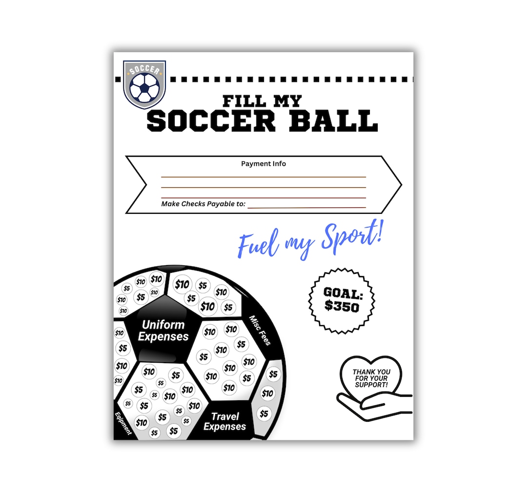 Fill My Soccer Ball Fundraiser Printable AAU Soccer Fundraiser elite ...