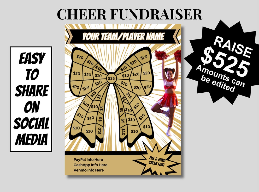 Cheer Fundraiser, Fill My Bow, Customizable Cheer Fundraiser ...