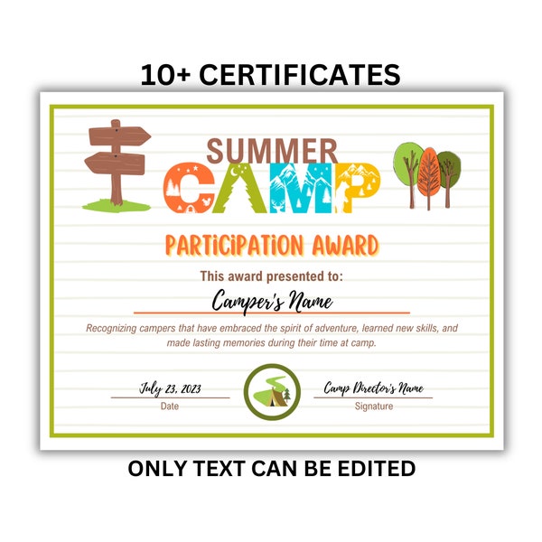 Girls Camp Awards - Etsy