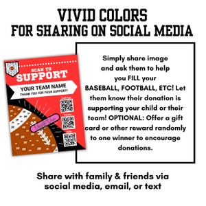 FOOTBALL Fundraiser With QR Code, Color Changing, Custom Template ...
