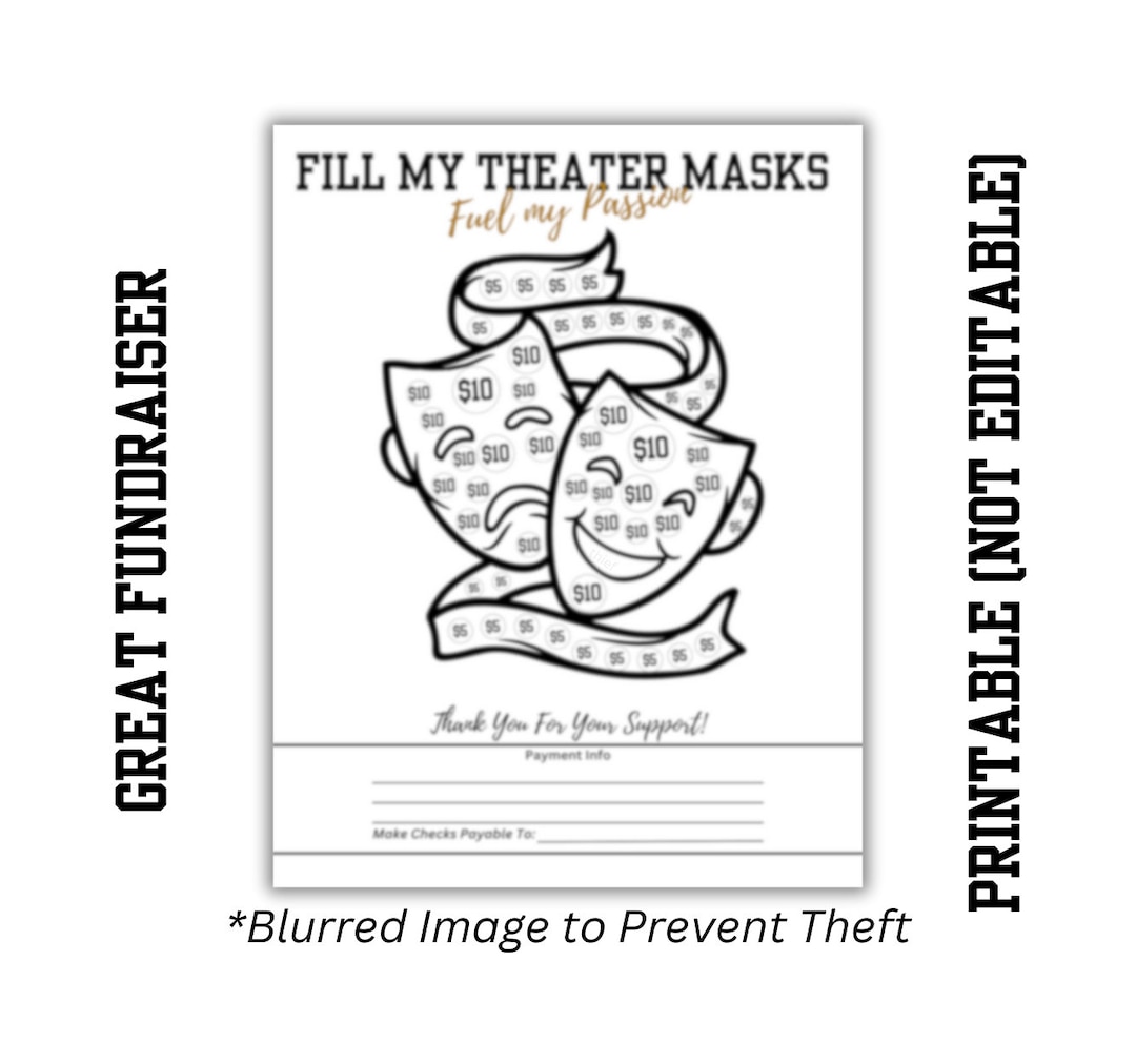 THEATER Fundraiser Printable | FILL My Theater Mask | Drama Club ...