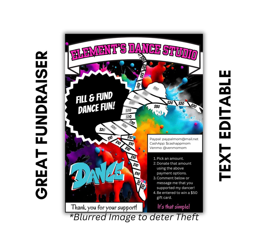 DANCE FUNDRAISER | Editable | Dance Fundraiser Sheet | Dance ...