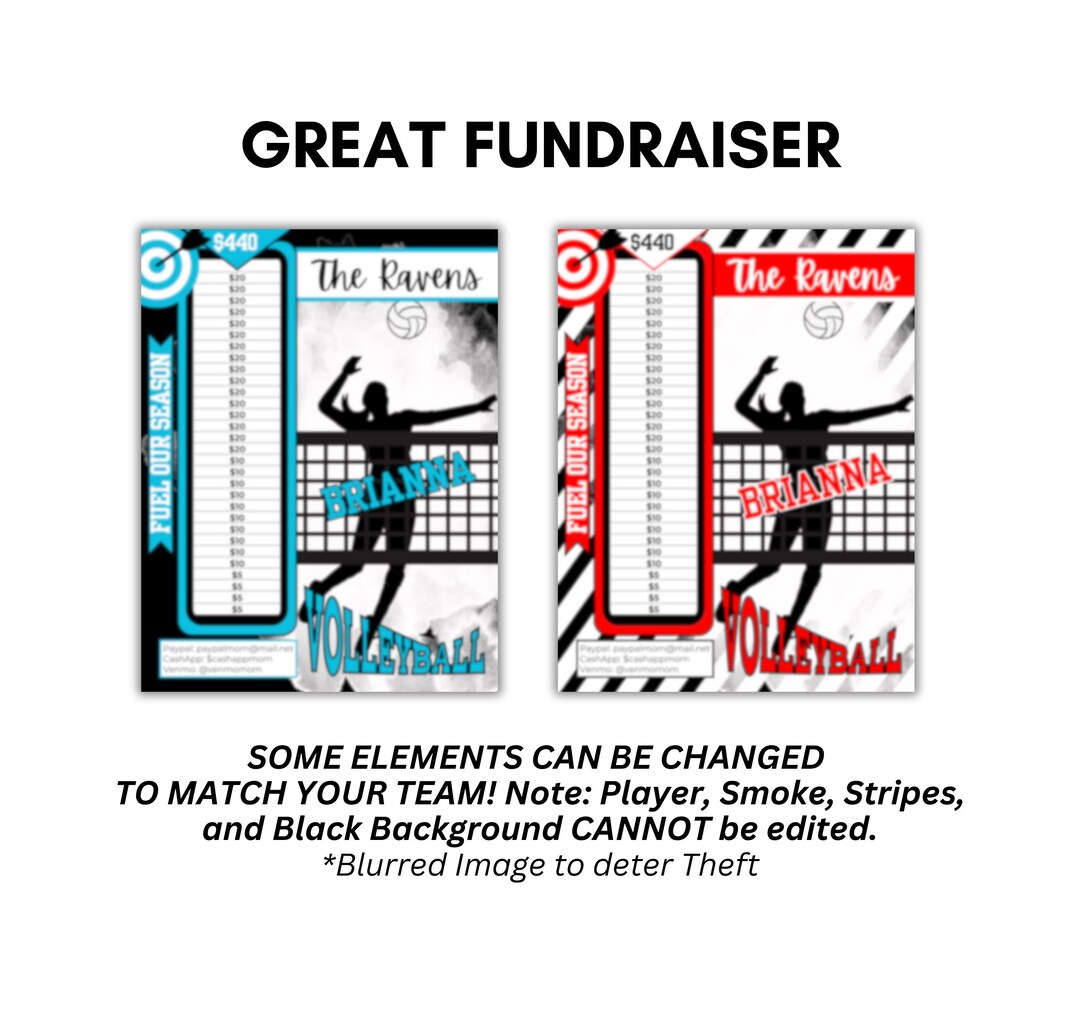 Volleyball Fundraiser Flyer, Color-in Donation Spots, Sponsor My Season ...