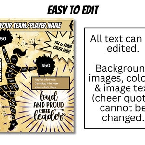 CHEER FUNDRAISER for Cheer Competitions Editable Cheerleading Template ...