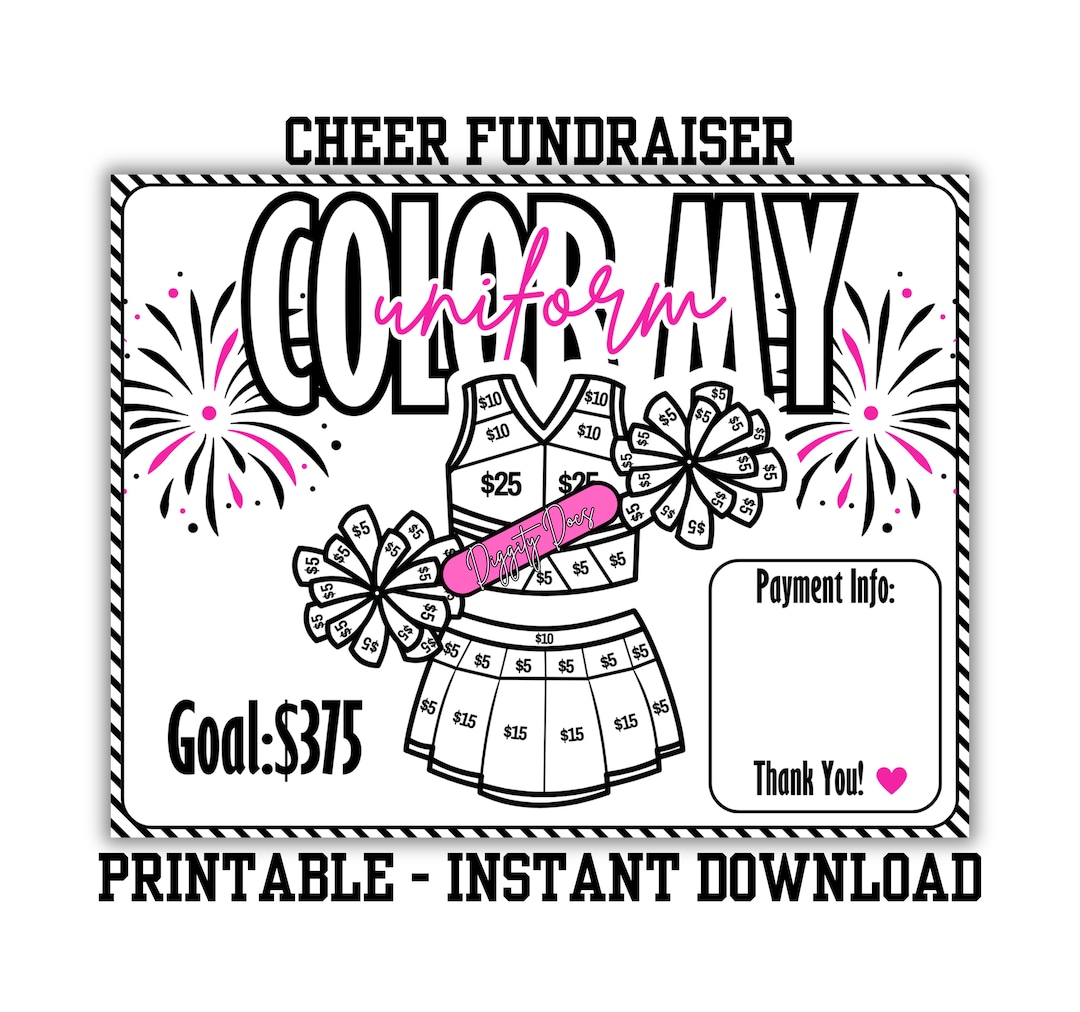 Cheer Fundraiser Printable COLOR MY UNIFORM Cheer Comp Cheerleading ...