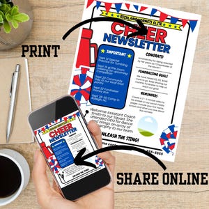 EDITABLE CHEER NEWSLETTER Flyer for High School or Competitive Cheer ...