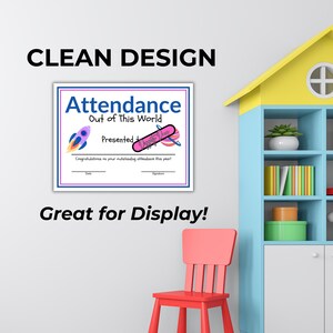 Attendance Certificate - Out of This World Attendance - Printable PDF ...