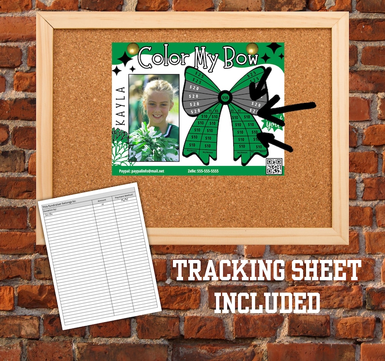 Fill My Bow Fundraiser Template, Editable Canva Digital Download, Cheer ...