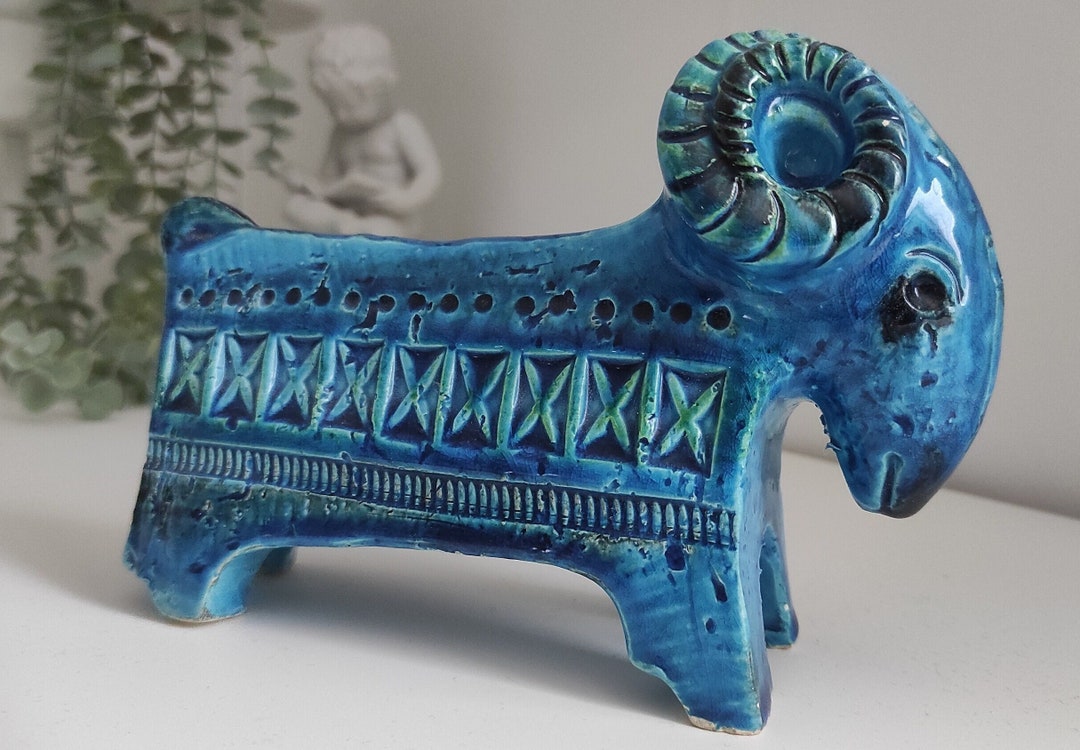 Bitossi Aldo Londi Goat Original Rimini Blu Italian Mid Century ...