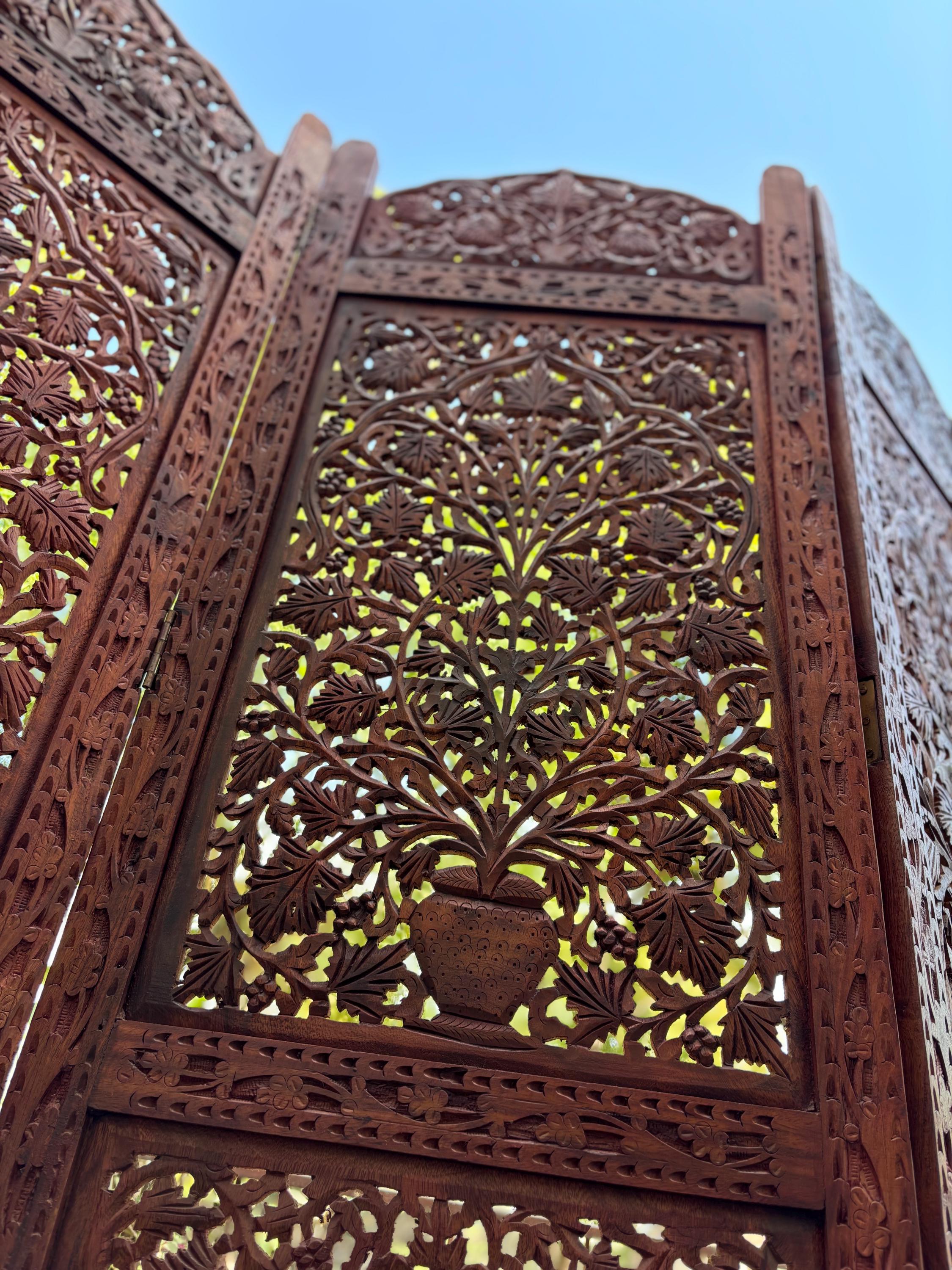 Large Room Divider, Carved Wood Partition, Wooden Wall Partition ...