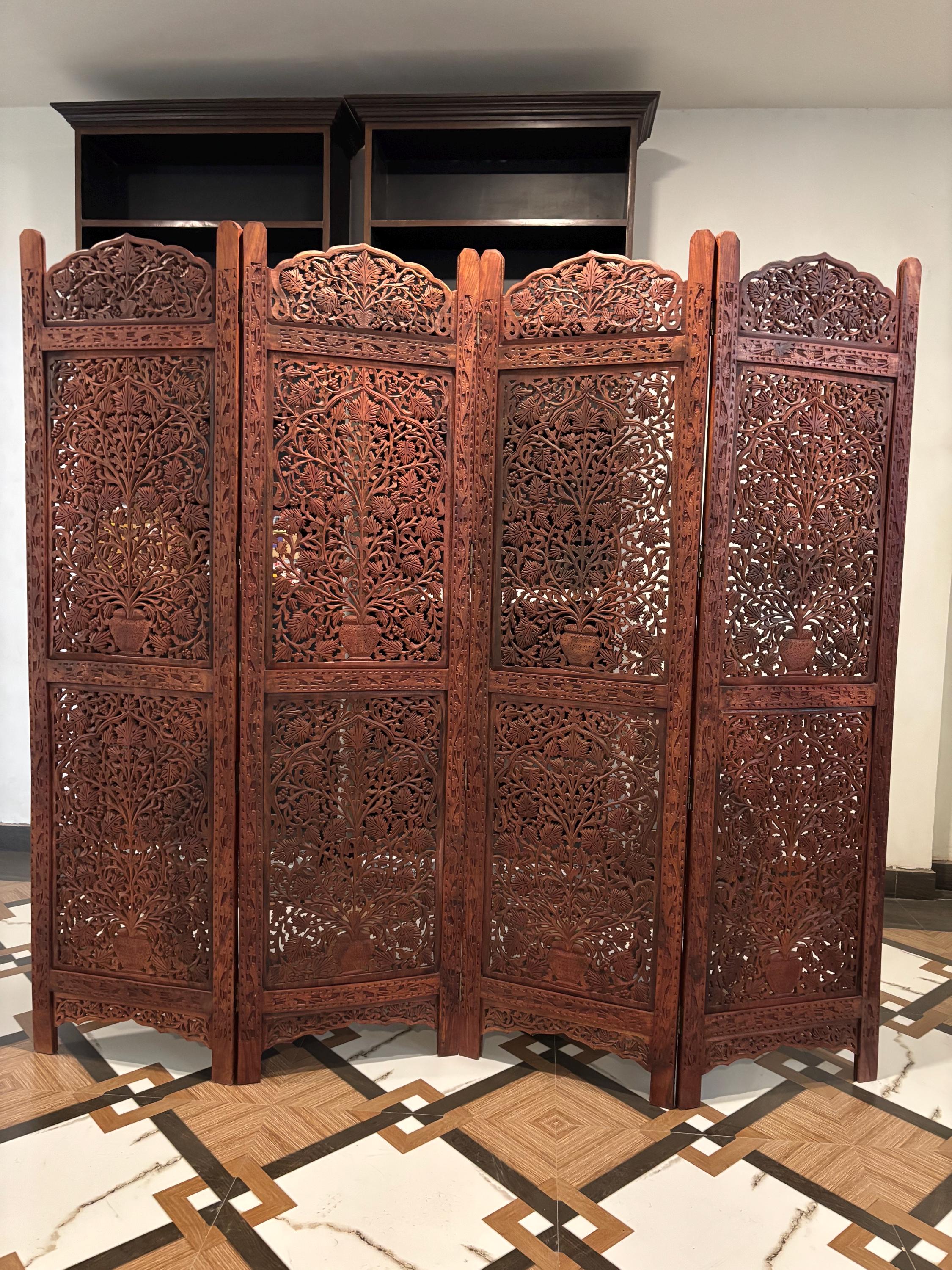 Large Room Divider, Carved Wood Partition, Wooden Wall Partition ...