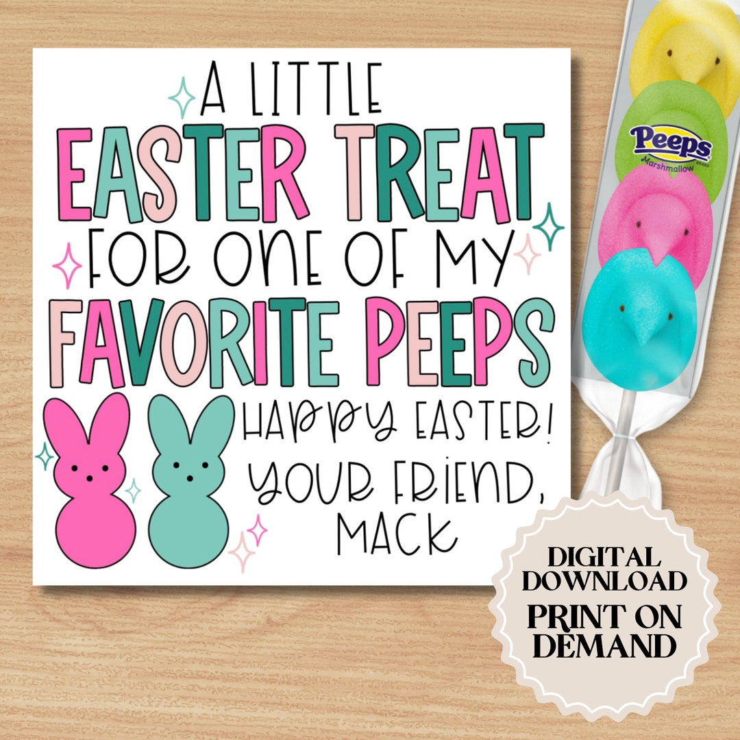 Easter Peeps Gift Tags | Printable PDF - Etsy