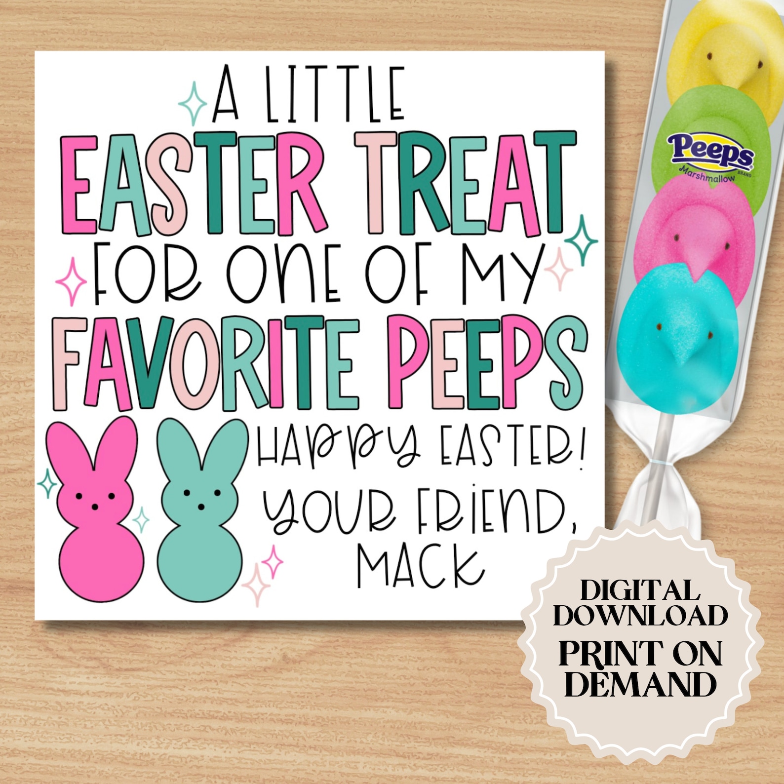 Easter Peeps Gift Tags | Printable PDF - Etsy