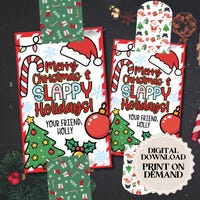 Christmas Slap Band Gift Tags, Slappy Christmas Labels, Kids Holiday ...