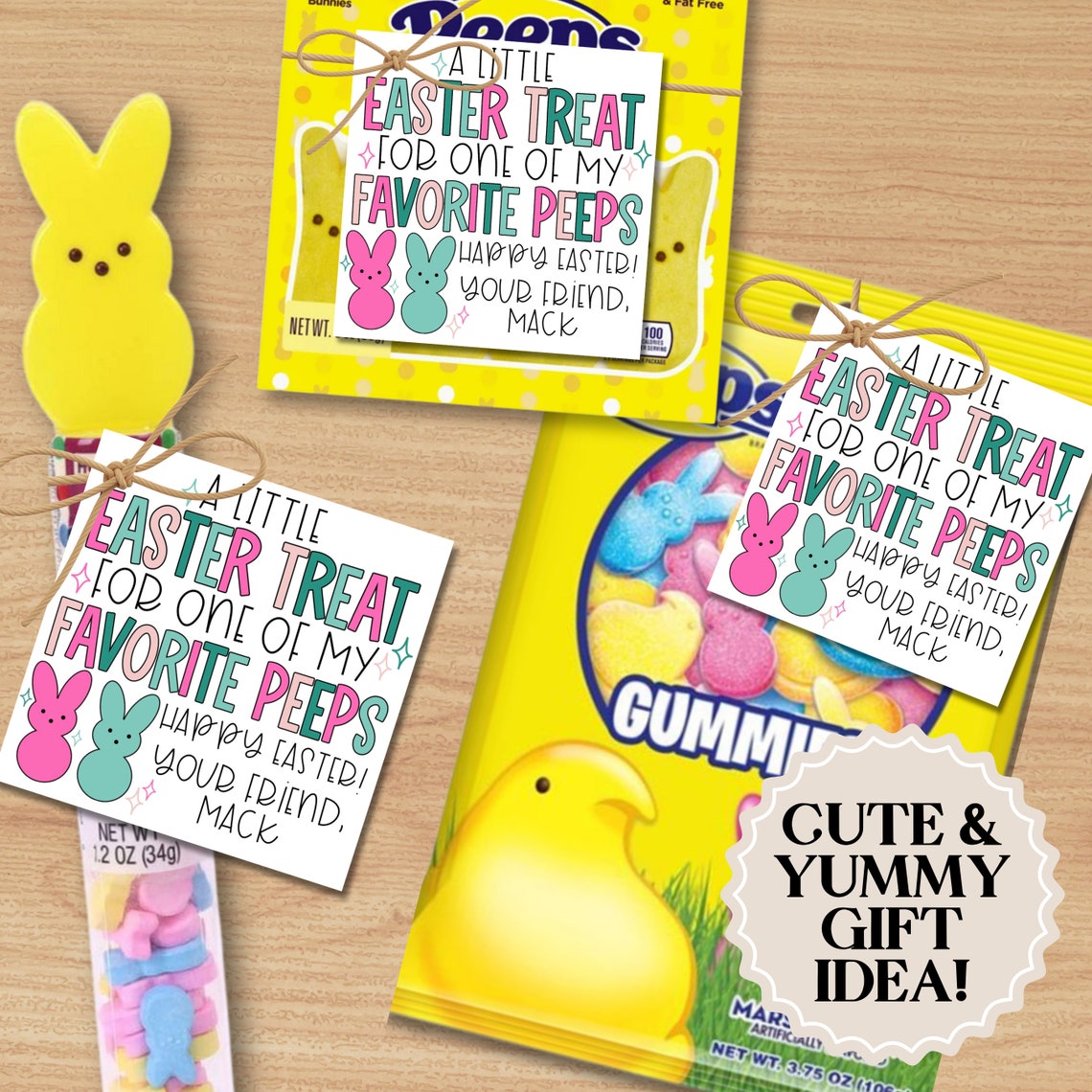 Easter Peeps Gift Tags | Printable PDF - Etsy