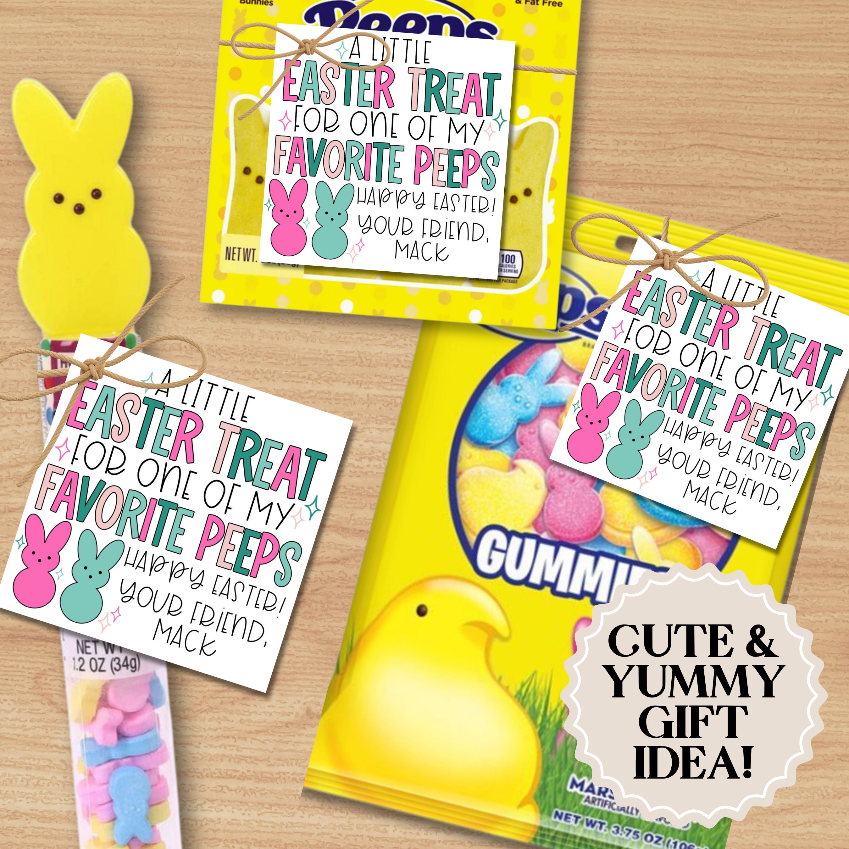 Easter Peeps Gift Tags | Printable PDF - Etsy