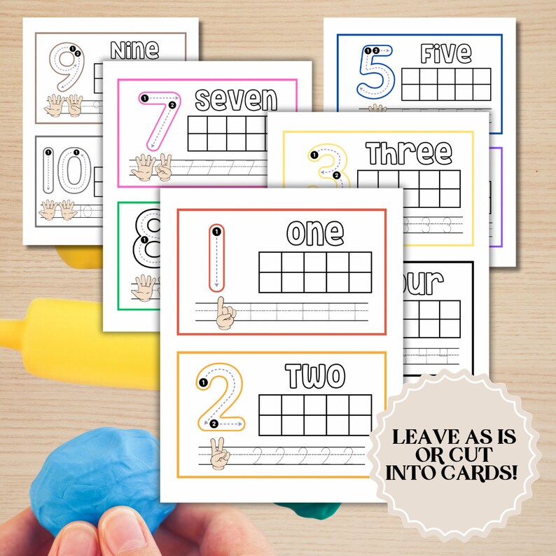 Number Practice Play-dough Mats Printable PDF - Etsy