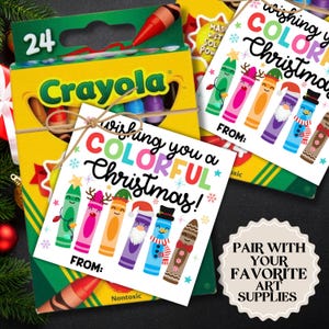 Colorful Christmas Gift Tags, Crayons, Art Supplies, Coloring Books ...