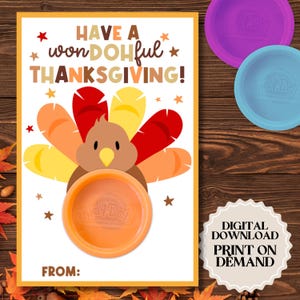 Play Doh Thanksgiving Turkey Card Tags | Printable PDF - Etsy