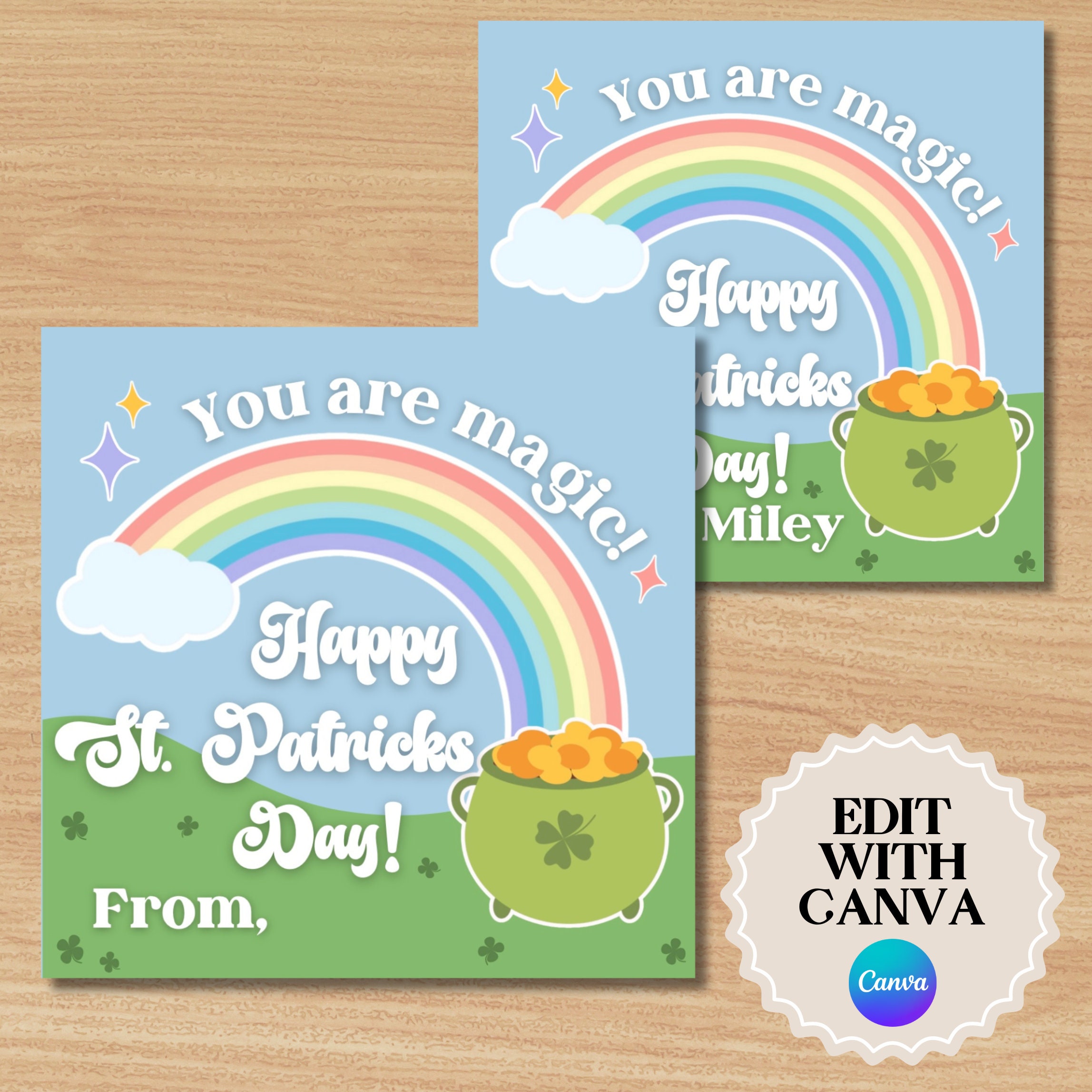 Editable St Patricks Day Gift Tags Printable PDF - Etsy