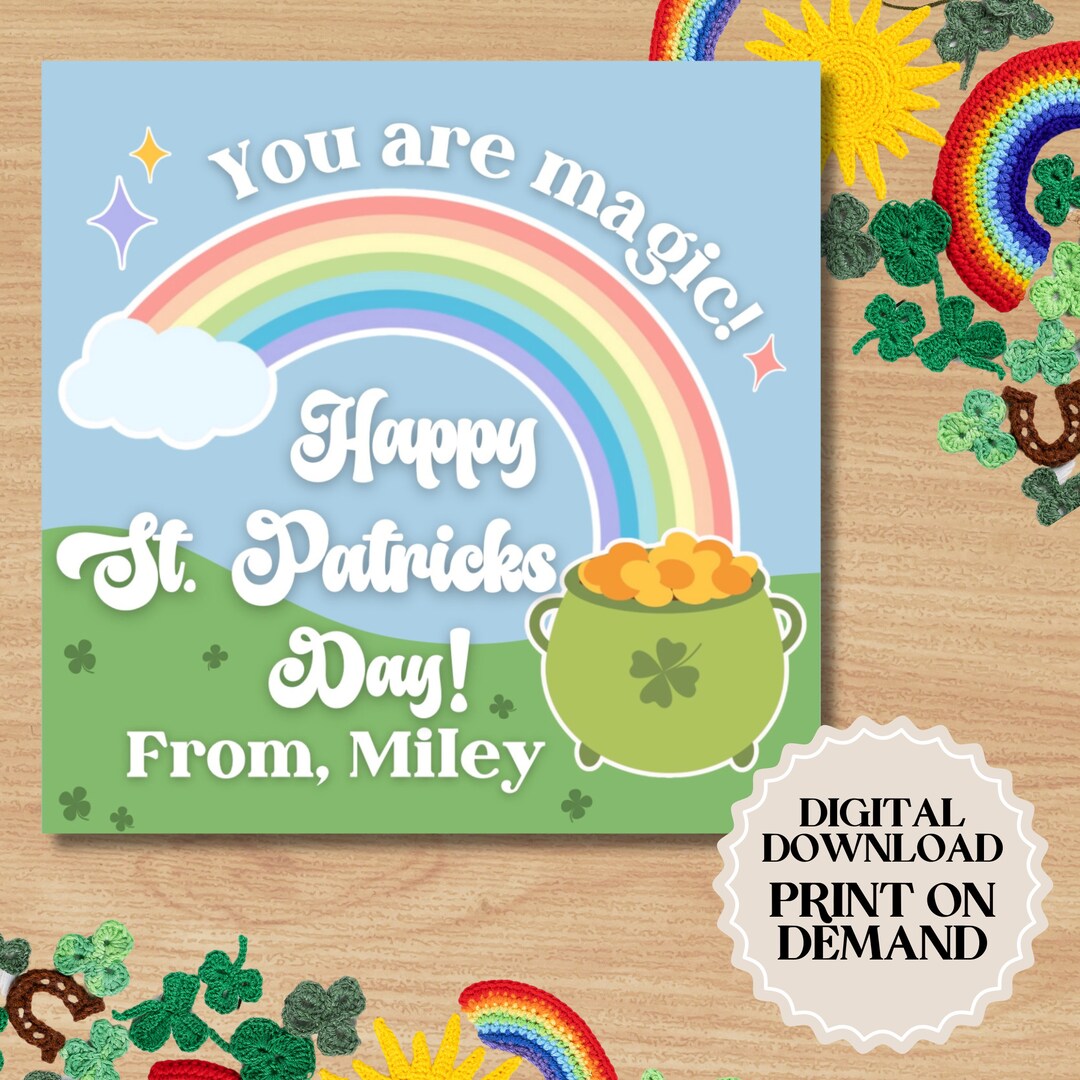 Editable St Patricks Day Gift Tags Printable PDF - Etsy
