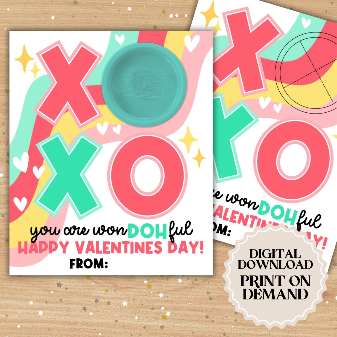 Play Doh Valentines Day Gift Tags | Printable PDF - Etsy