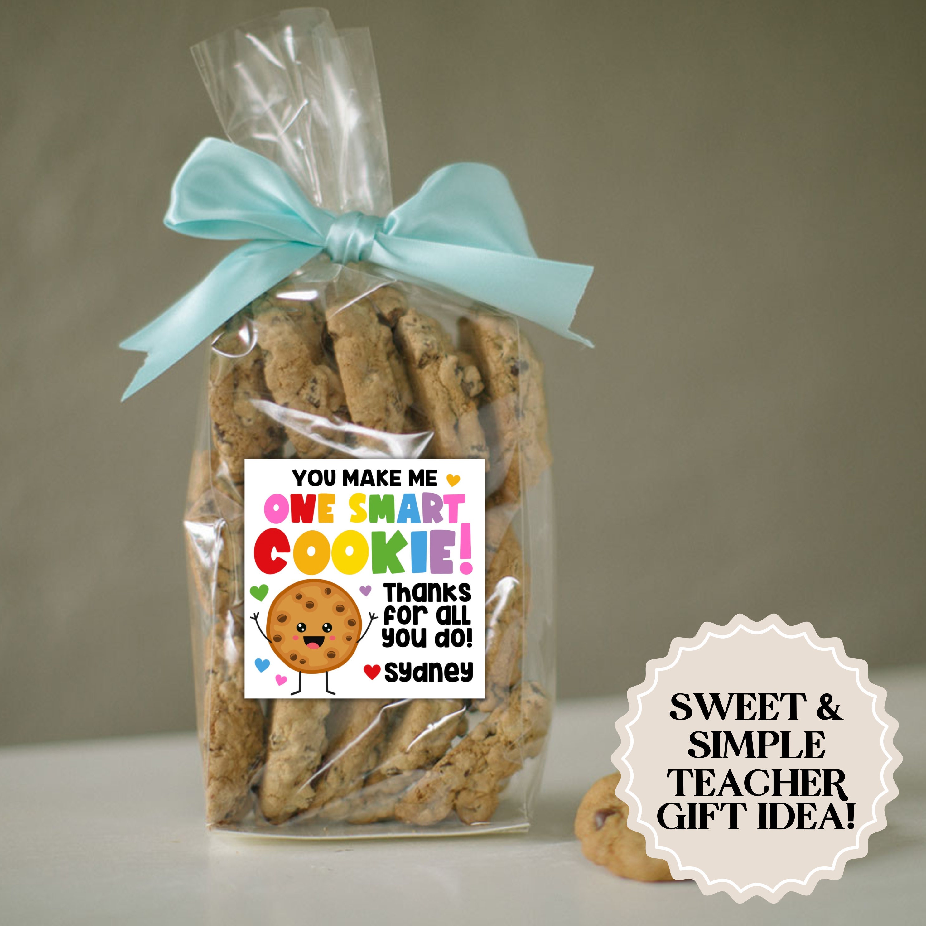 Editable Teacher Appreciation Week Cookie Gift Treat Tags Printable PDF ...