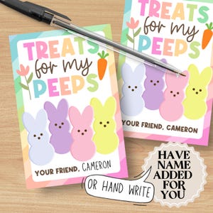 Easter Peeps Snacks Gift Favor Tags | Printable PDF - Etsy