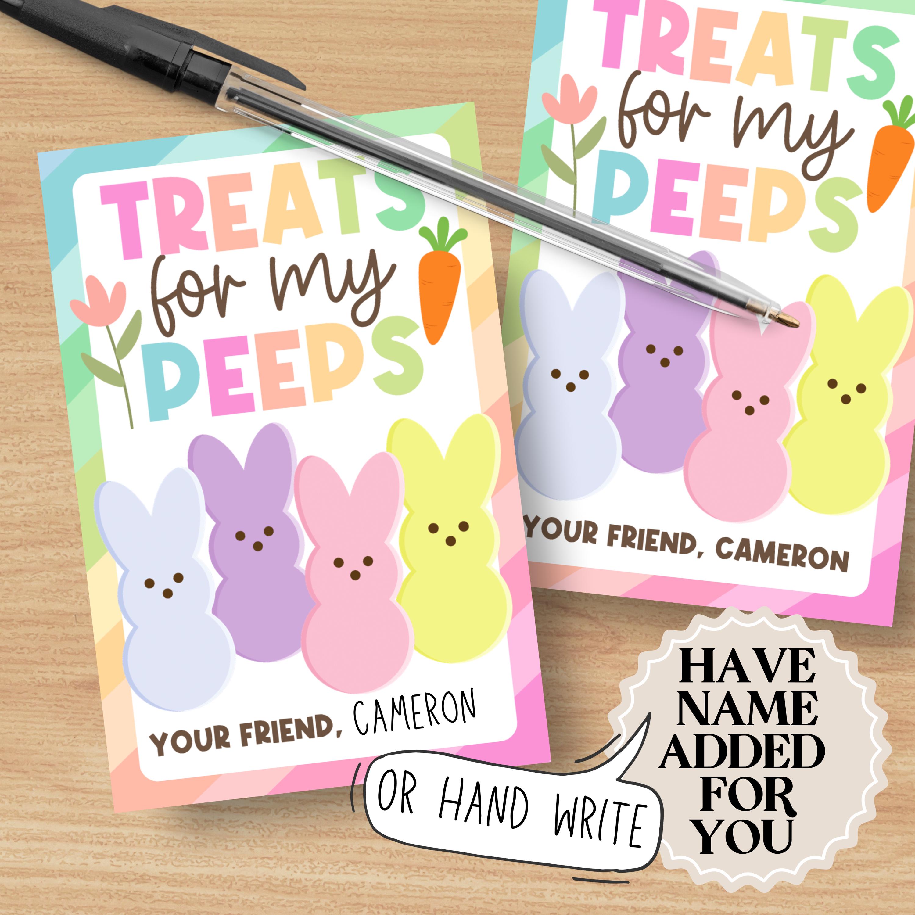 Easter Peeps Snacks Gift Favor Tags | Printable PDF - Etsy