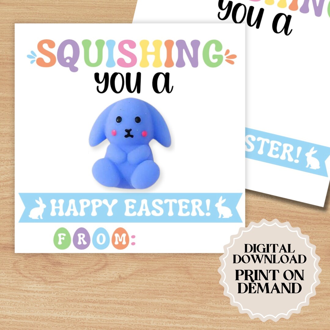 Easter Squishy Toy Favor Tags, Cards, Inserts Printable PDF - Etsy