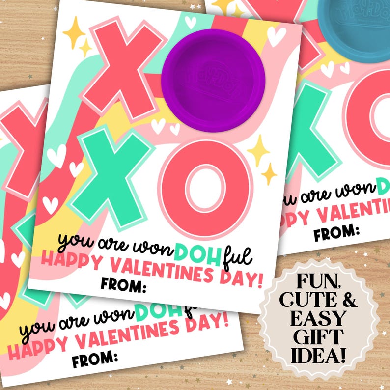Play Doh Valentines Day Gift Tags | Printable PDF - Etsy