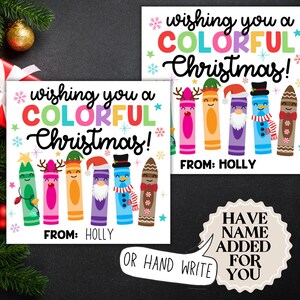 Colorful Christmas Gift Tags, Crayons, Art Supplies, Coloring Books ...