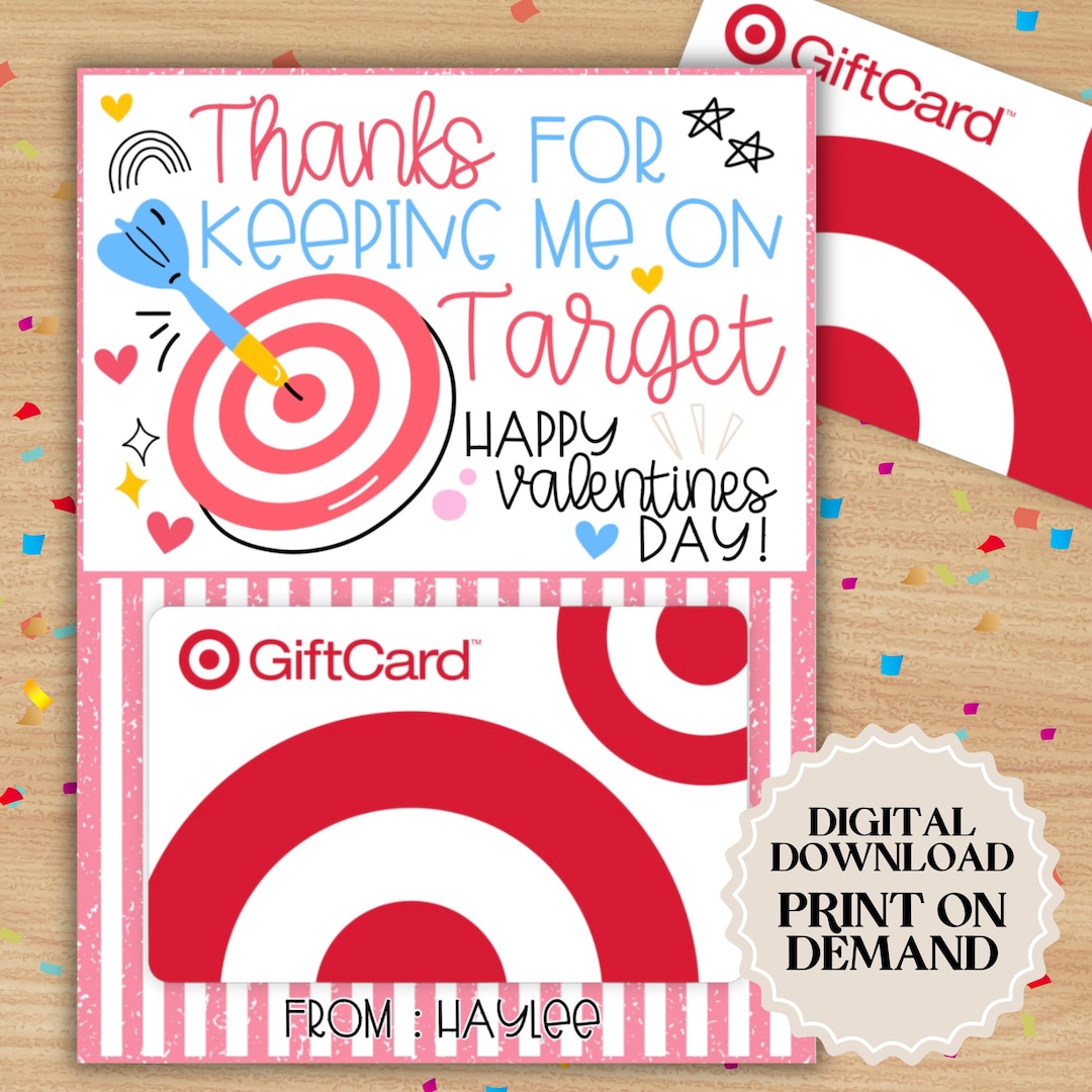 Target Gift Card Valentines Day Gift Card Holder | Printable PDF - Etsy