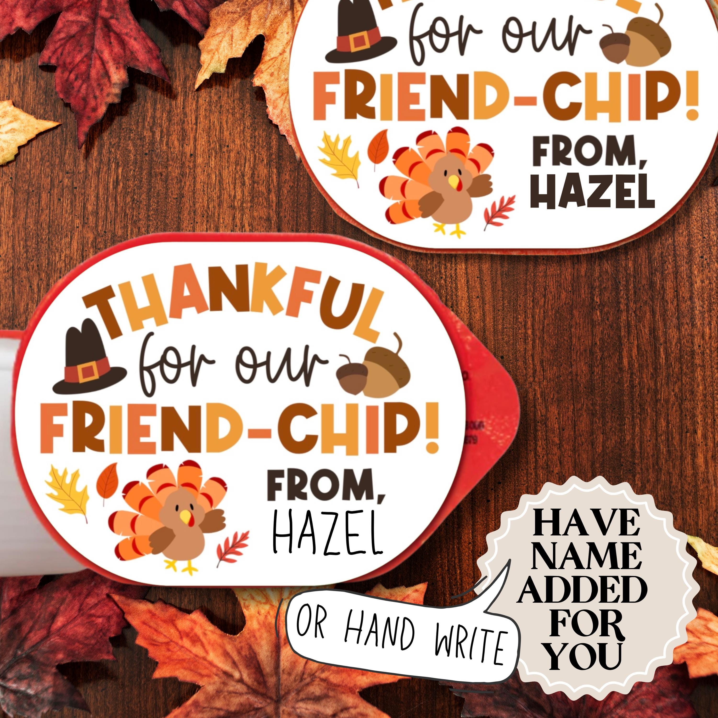 Thanksgiving Friend Chip Pringles Snack Tags | Printable PDF - Etsy