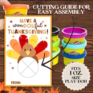 Play Doh Thanksgiving Turkey Card Tags | Printable PDF - Etsy