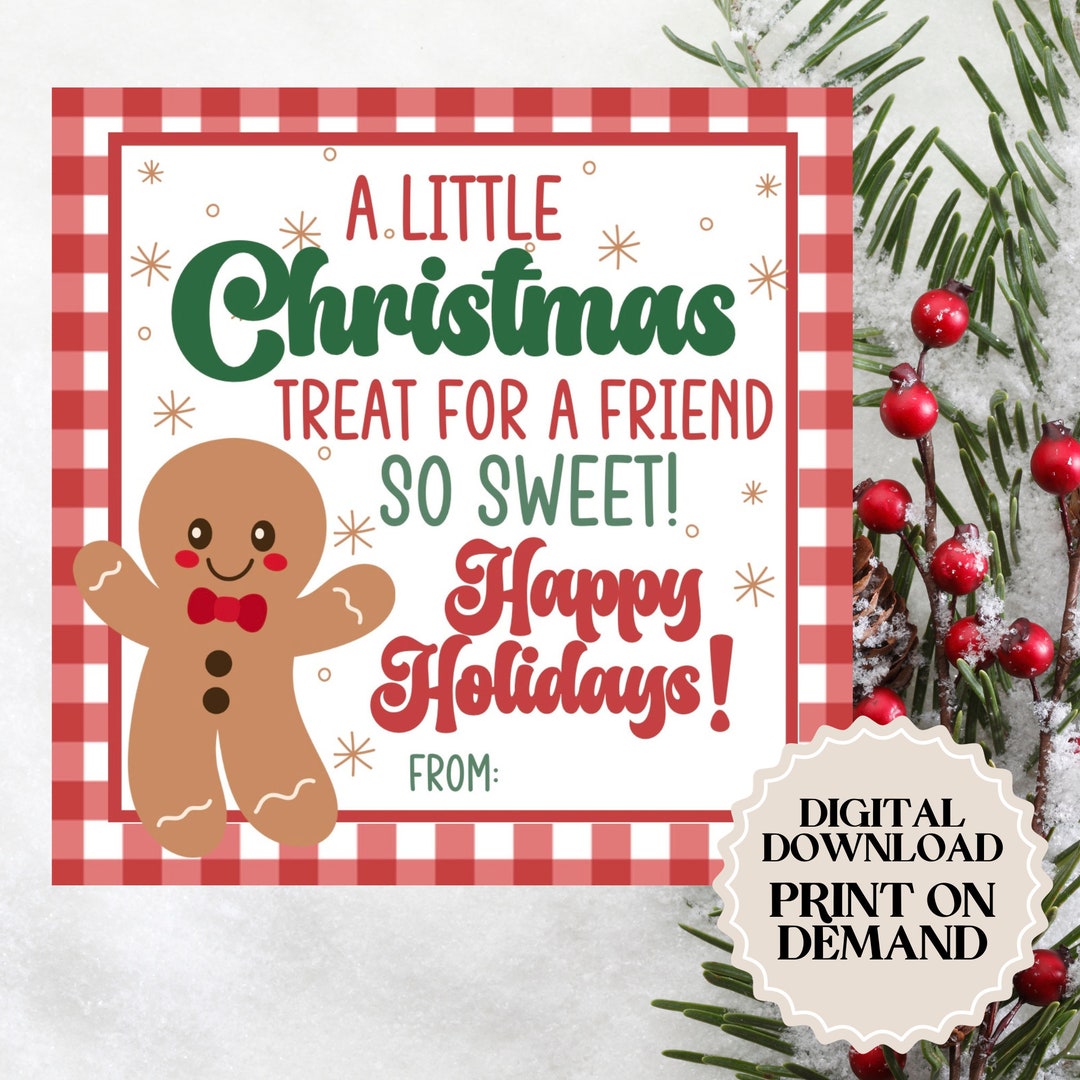 Red Gingham Gingerbread Man Christmas Gift Tags | Printable PDF - Etsy