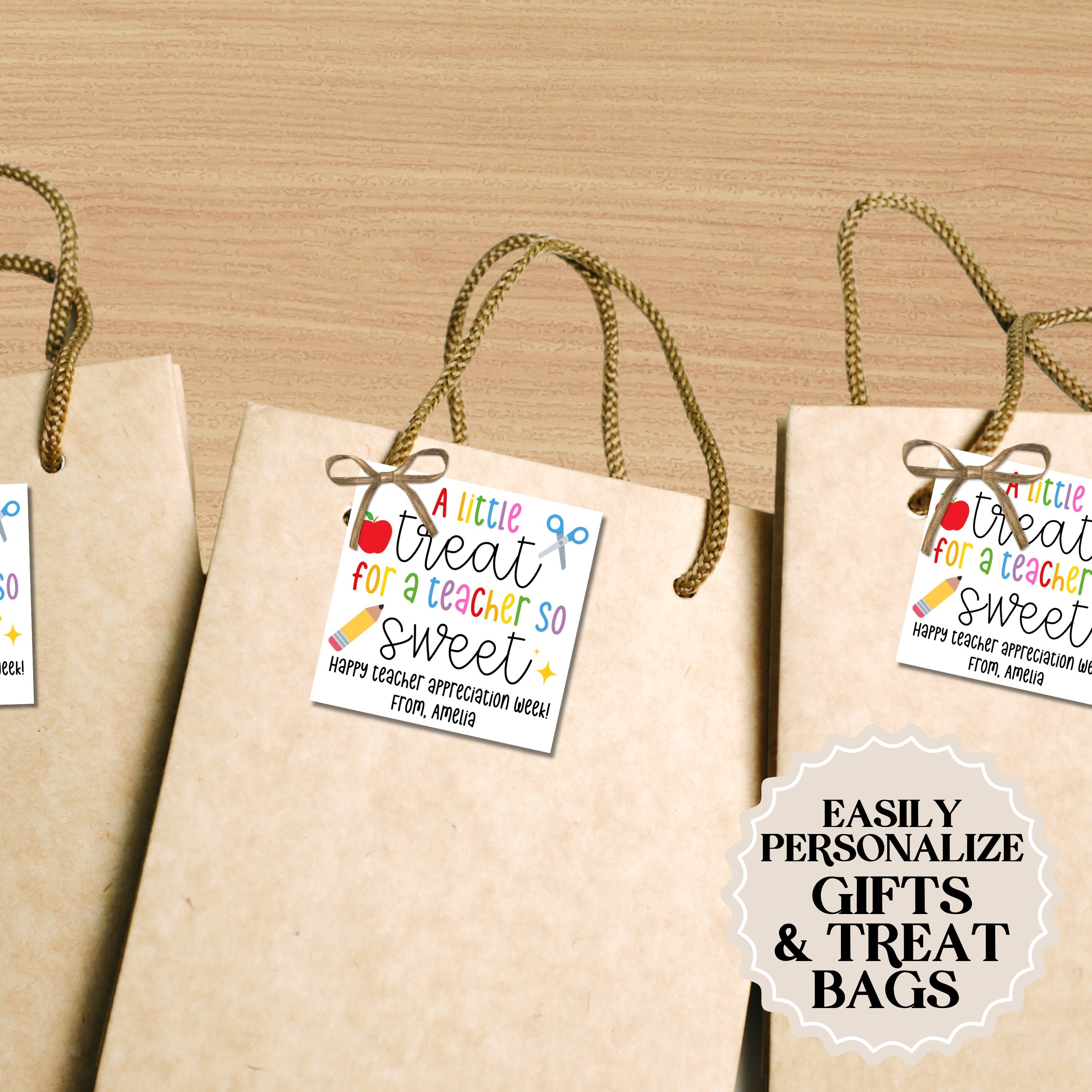 Editable Teacher Appreciation Gift Treat Tag | Printable PDF - Etsy