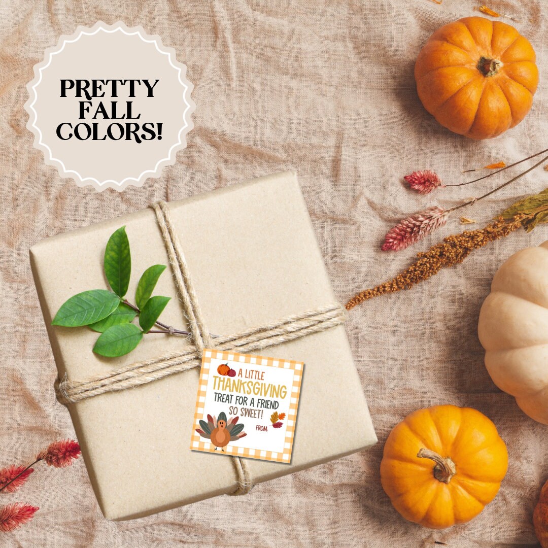 Editable Gingham Thanksgiving Gift Tags Printable PDF - Etsy